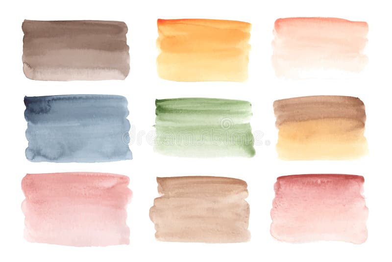 Set of Colorful Textures, Brush Strokes, Backgrounds. Color Palette ...