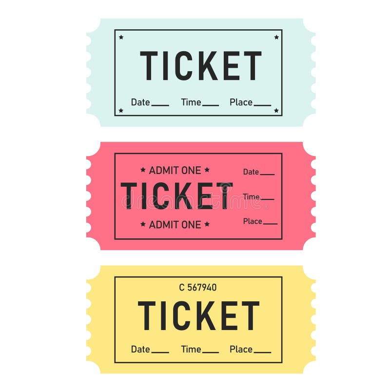 Ticket Templates. Set of Coupons and Tickets with Barcode. Vector ...