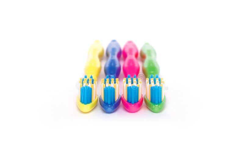 Set colorful toothbrushes stock image. Image of care - 44698089