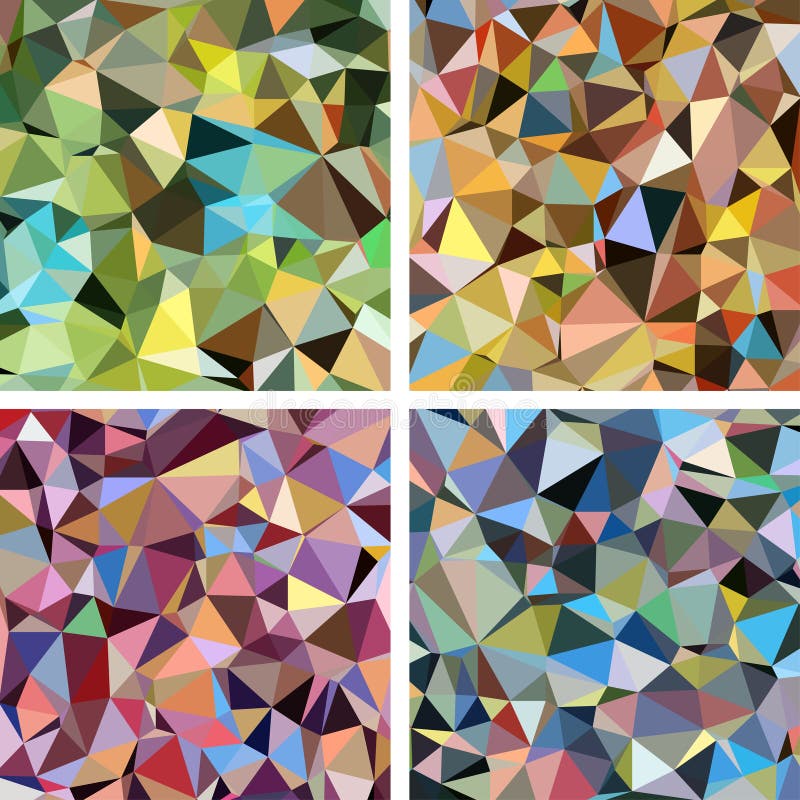 Set of Colorful Triangle Abstract Backgrounds Stock Vector ...