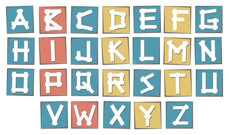 Set of Colorful Uppercase Alphabet Letters on Stock Vector ...