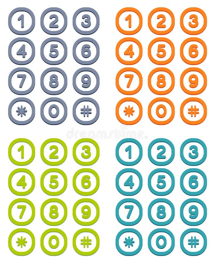 Colorful Number Buttons Set Stock Vector - Illustration of element ...