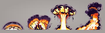 Set of Colorful Vector Explosions. Explosion Timing Animation ...
