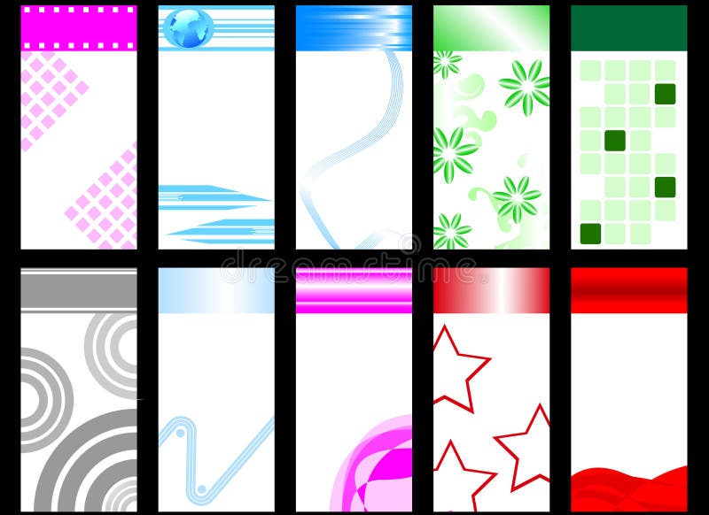 Set of Colorful Vertical Cards Stock Vector - Illustration of line ...