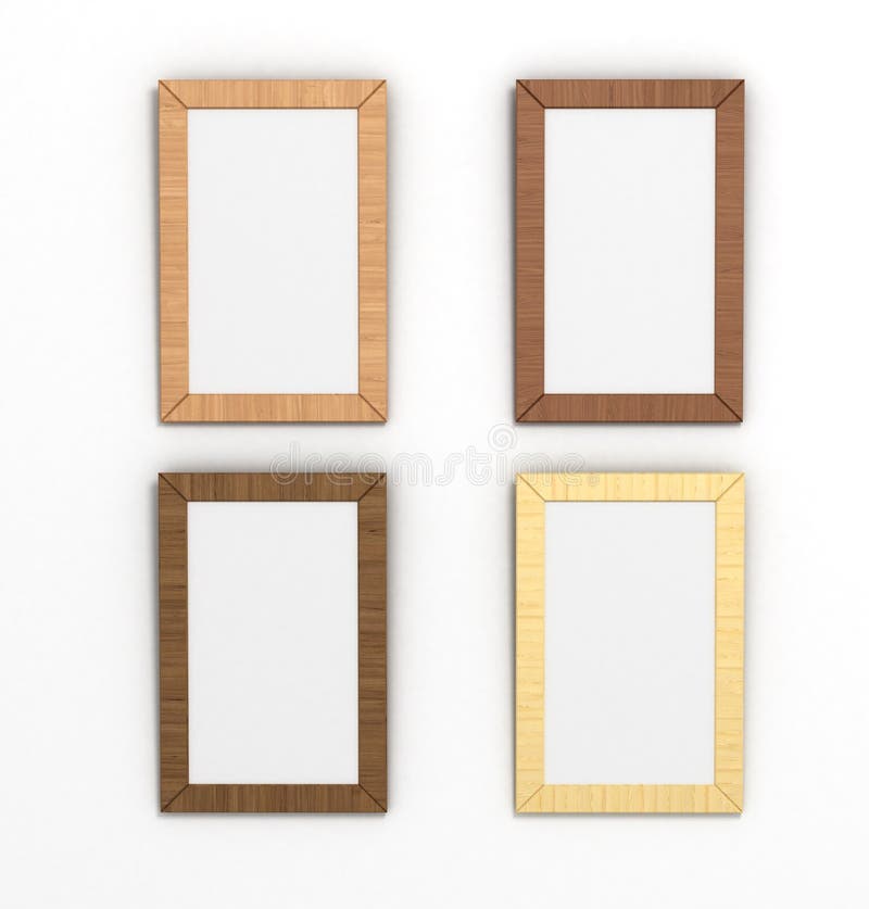 Set of Colorful Vertical Wooden Frames of Different Sizes on a W Stock ...