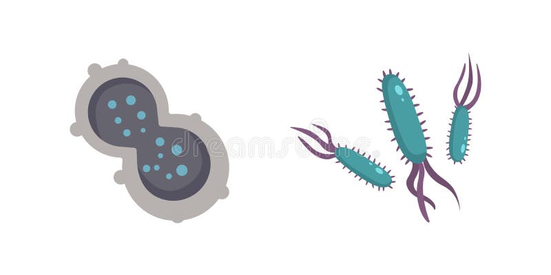Set Colorful Viruses Vector Illustration. Bacteria And Micro-organisms ...