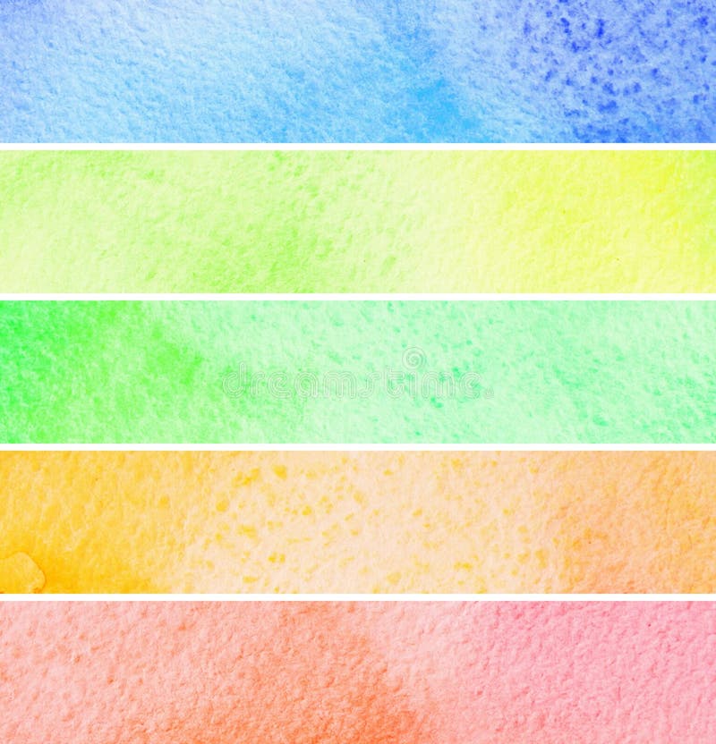 Set of Colorful Watercolor Banners Stock Photo - Image of background ...