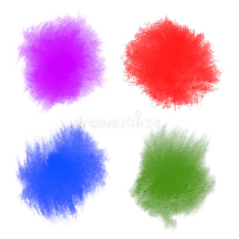 Set of Colorful Watercolor Splatters. Stock Vector - Illustration of ...