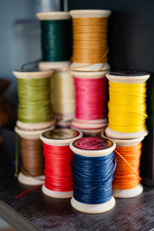 Waxed leather thread. stock image. Image of colour, craft - 117256395