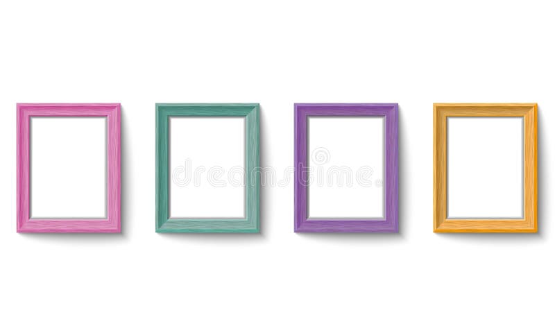 Set of Colorful Wooden Picture Frames Stock Vector - Illustration of ...