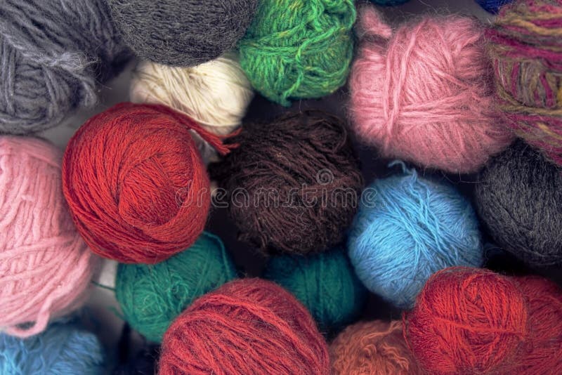 Set of Colorful Wool Yarn Balls. Stock Photo - Image of blue, wool ...