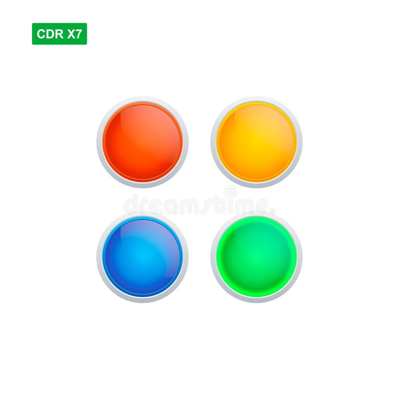 Circle Red Button Pdf Download Vector Isolated Stock Vector ...