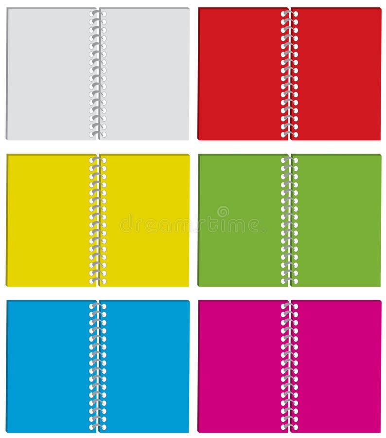 Set of colour notepad stock vector. Illustration of lined - 10624183
