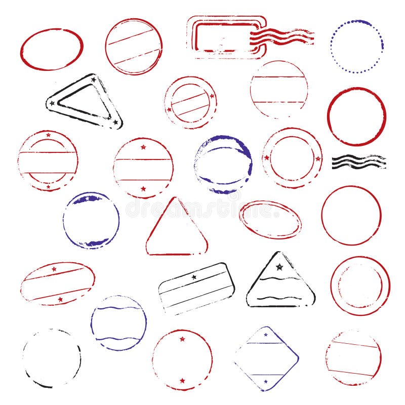 Set of Colour Stamps. Vector Illustration Stock Vector - Illustration ...