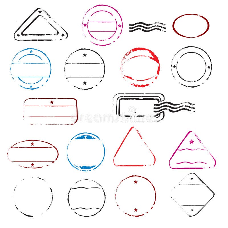 Set of Colour Stamps. Vector Illustration Stock Vector - Illustration ...