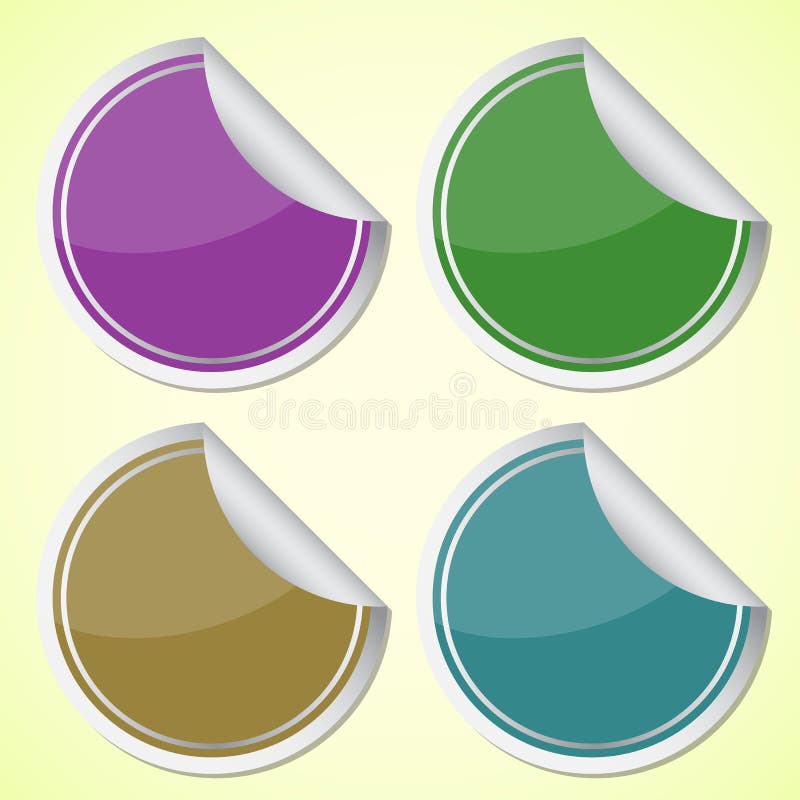 Set of Colourful Circle Stickers Stock Vector - Illustration of green ...