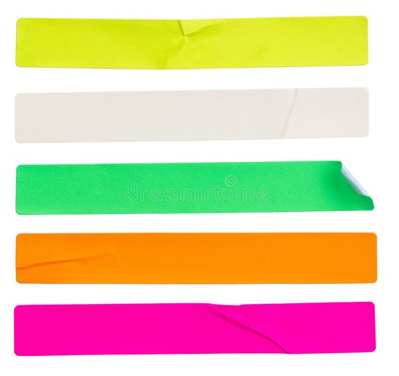 A Set of Colourful Rectangular Paper Sticker Label Isolated on White ...