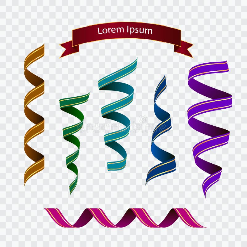 Set of Colourful Ribbons on White Background Stock Illustration ...
