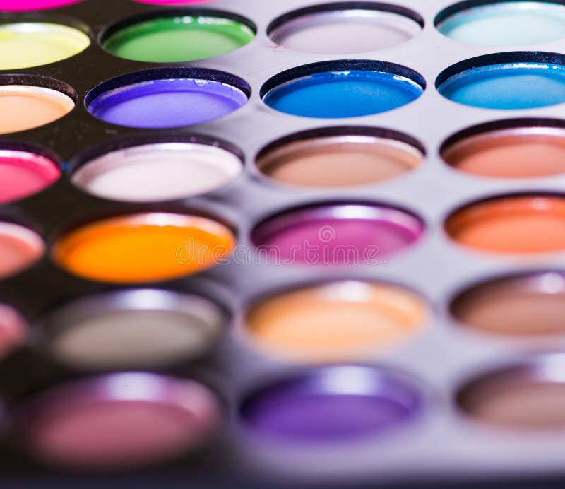 Set of Colourful Shadow for Make-up Isolated on White Stock Photo ...