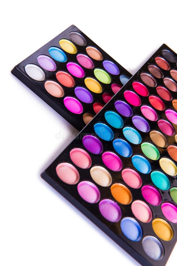 The Set of Colourful Shadow for Make-up Isolated on White Stock Image ...