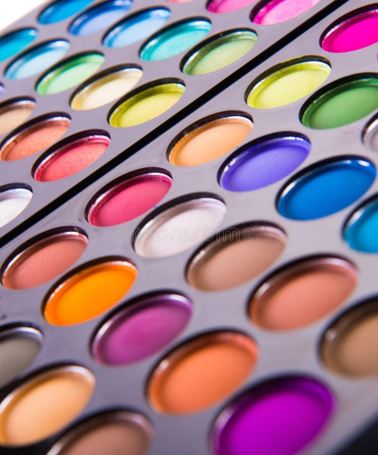 Set of Colourful Shadow for Make-up Isolated on White Stock Image ...