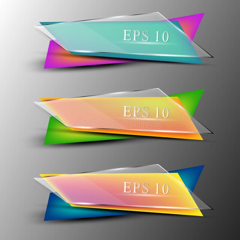 Set of Colourfull Transparent Banners Stock Vector - Illustration of ...