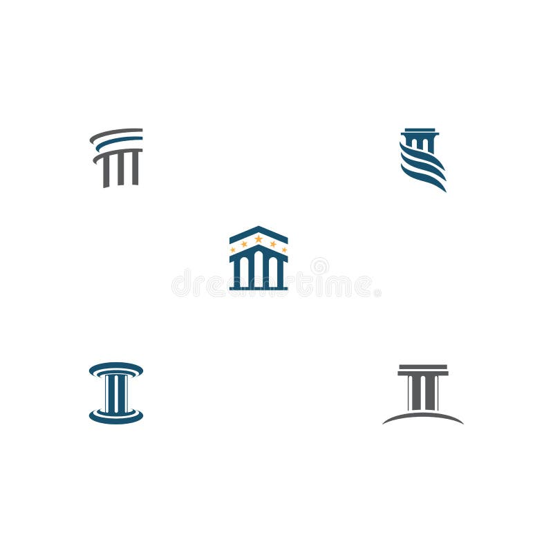 Set Column Logo Template Vector Stock Vector - Illustration of judge ...