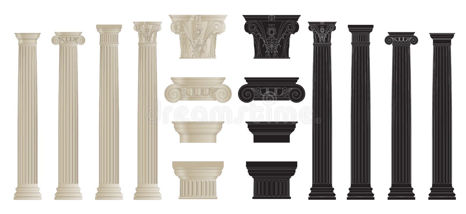 Set of classic columns stock vector. Illustration of marble - 31580988