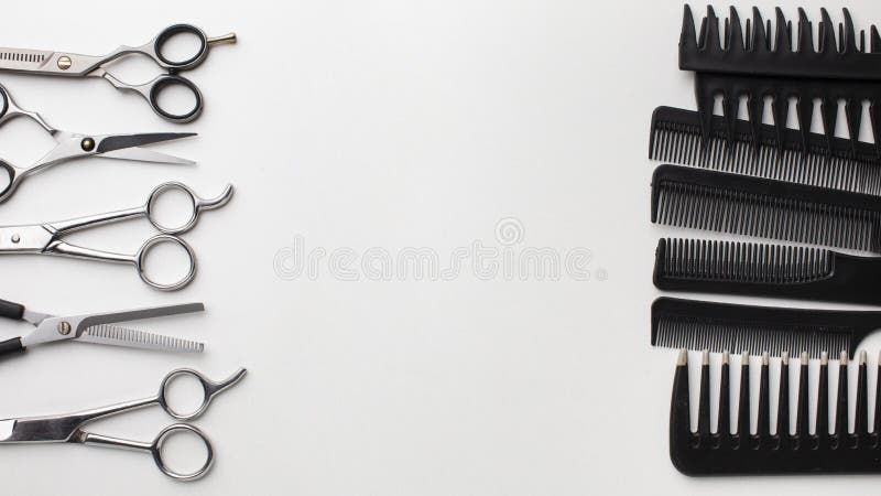 Set Combs Scissors. High Quality Photo Stock Image - Image of black ...