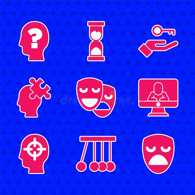 Set Comedy and Tragedy Masks, Pendulum, Drama Theatrical, Psychologist ...