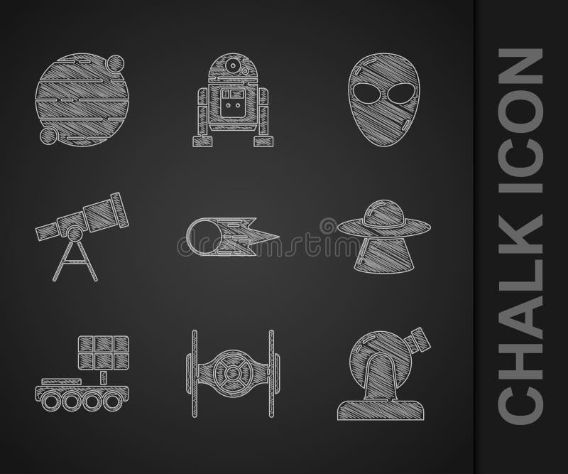 Set Comet Falling Down Fast, Cosmic Ship, Astronomical Observatory, UFO ...