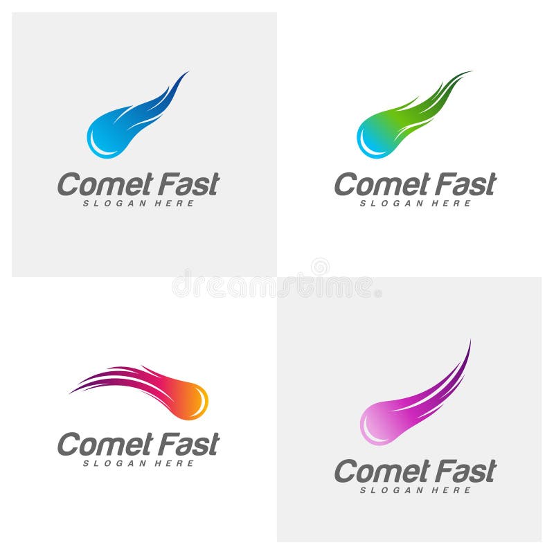 Set of Comet Logo Vector, Comet Logo Design Template, Icon Symbol ...