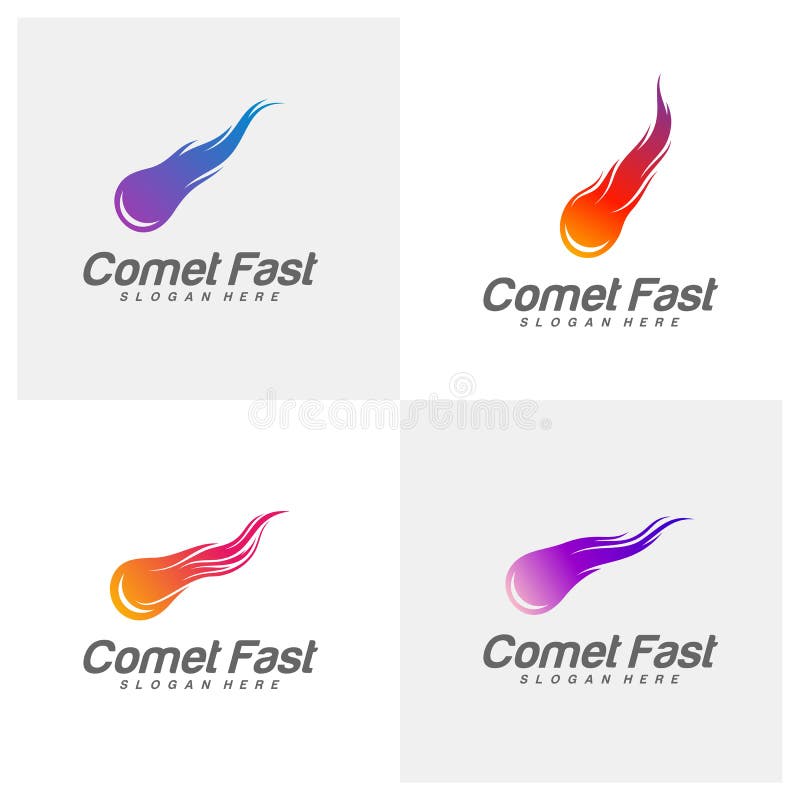 Set of Comet Logo Vector, Comet Logo Design Template, Icon Symbol ...
