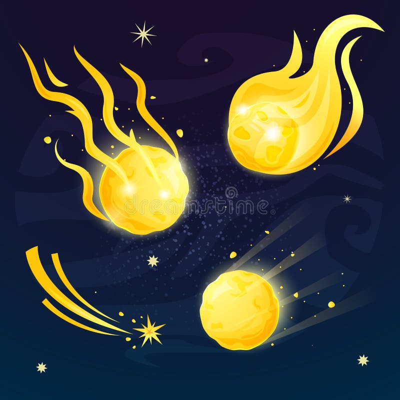 Set of Comets Vector Illustration Stock Vector - Illustration of ...