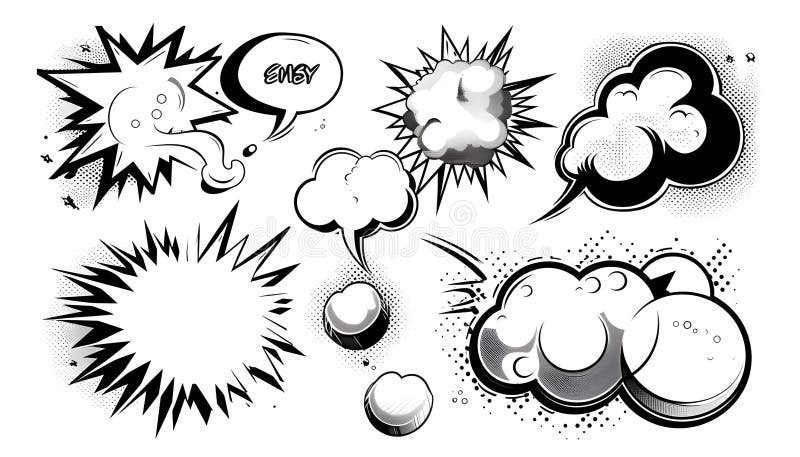 A Set of Comic Bubbles and Elements Stock Illustration - Illustration ...
