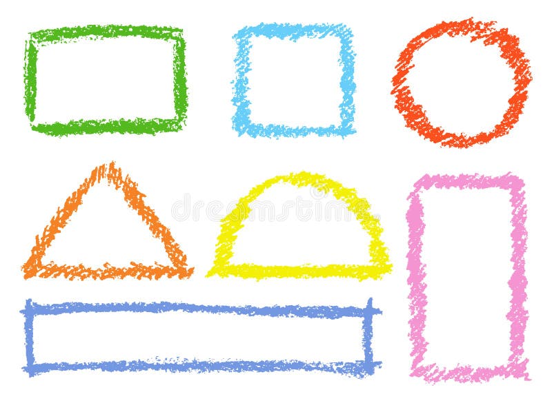 Crayon Frames stock illustration. Illustration of cards - 367067