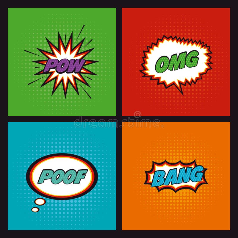 Comic expressions set stock vector. Illustration of group - 61329476