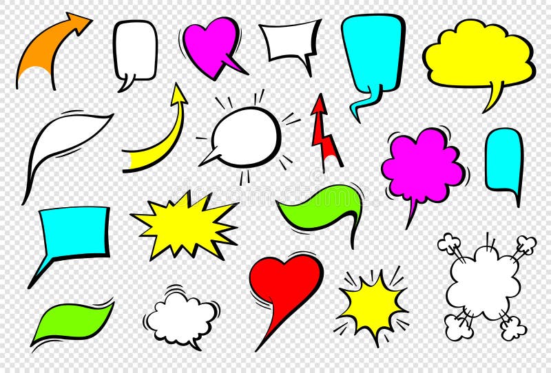 Set of Comic Flat Speech Bubble Patterns Stock Vector - Illustration of ...