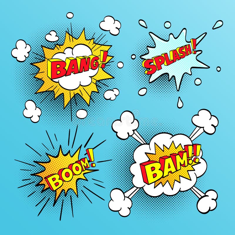 Set of Comic Sound Effects. Stock Vector - Illustration of anger ...