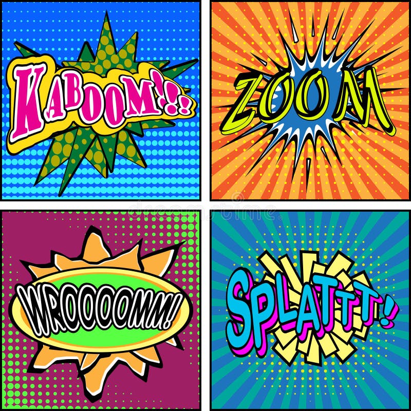 Set of Comic Sound Effects. Stock Vector - Illustration of dream ...