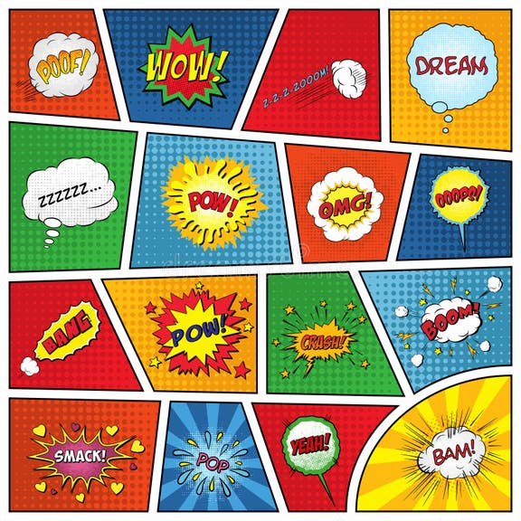 Set of comic sound effects stock vector. Illustration of discussion ...