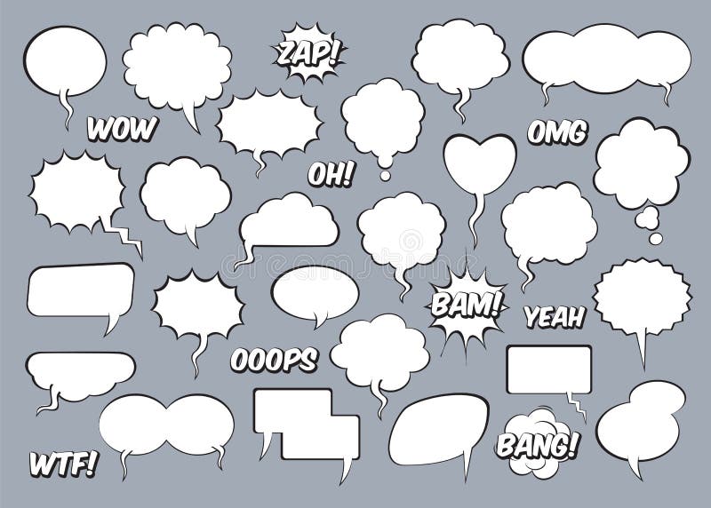 Set of Comic Speech Balloons. Vector Illustration Stock Illustration ...