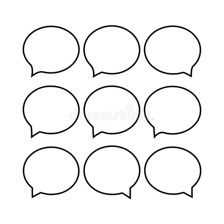 Set of Comic Speech Bubbles.Blank Speech Bubbles Vector Set – Isolated ...