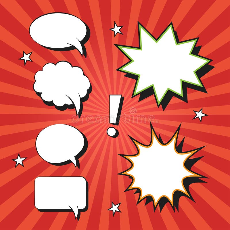 Comic Speech Bubble Set stock vector. Illustration of arrow - 30991786
