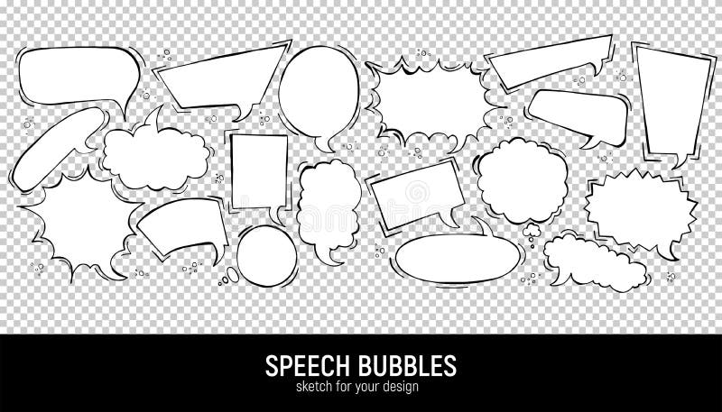 Set of Comic Speech Bubbles. Vector Illustration and Graphic Elements ...