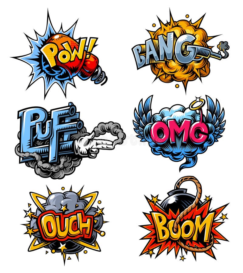 Set of comics icons stock illustration. Illustration of element - 83806800