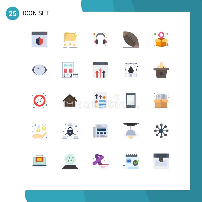 Set of 25 Commercial Flat Colors Pack for Parcel Location, Package Map ...