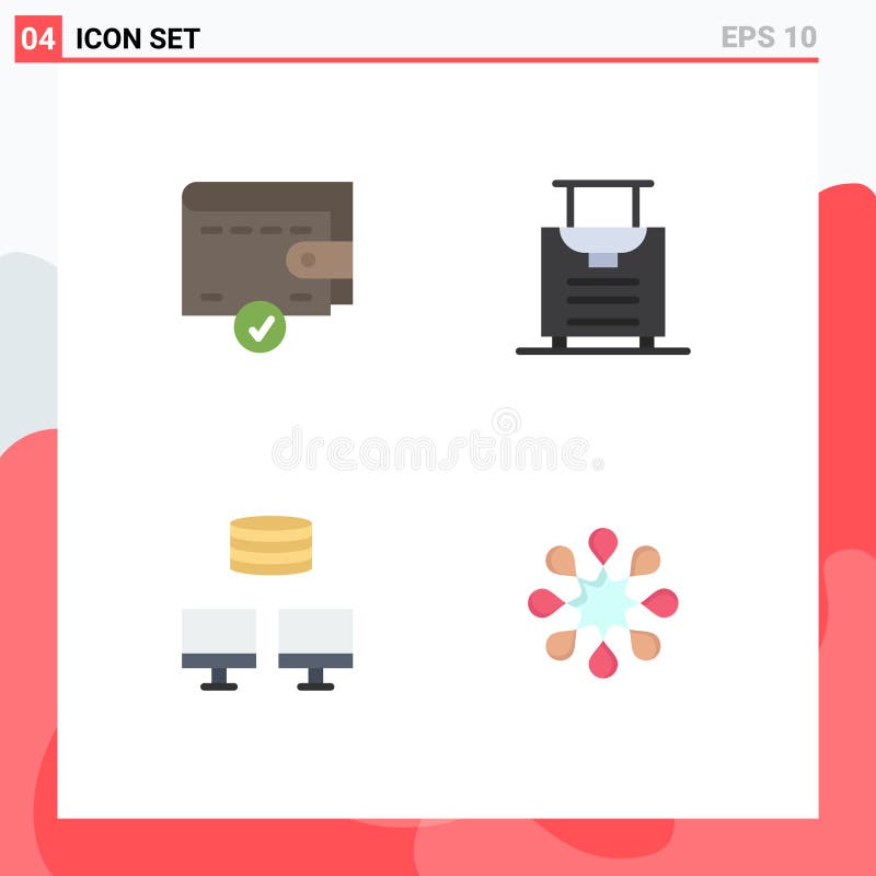 4 Universal Flat Icon Signs Symbols of Complete, Solidarity, Baggage ...