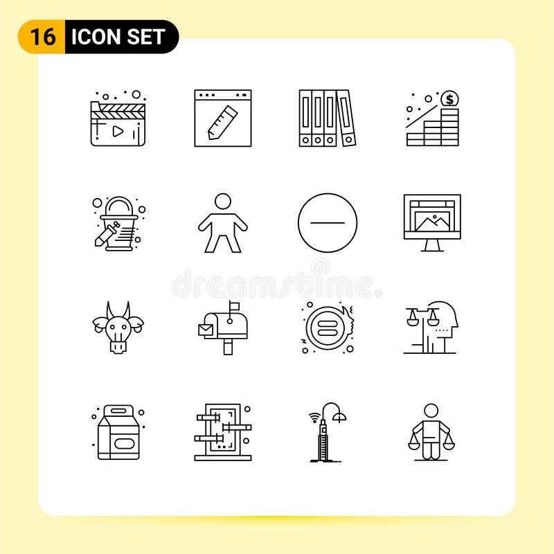 Set of 16 Commercial Outlines Pack for Paint Bucket, Bucket, Graphic ... Set of 16 Commercial Outlines Pack for Paint Bucket, Bucket, Graphic ...