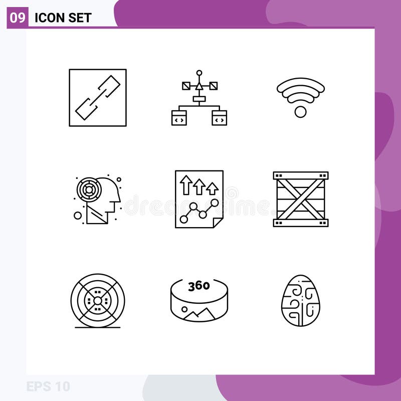 9 Thematic Vector Outlines and Editable Symbols of Paper, High ...